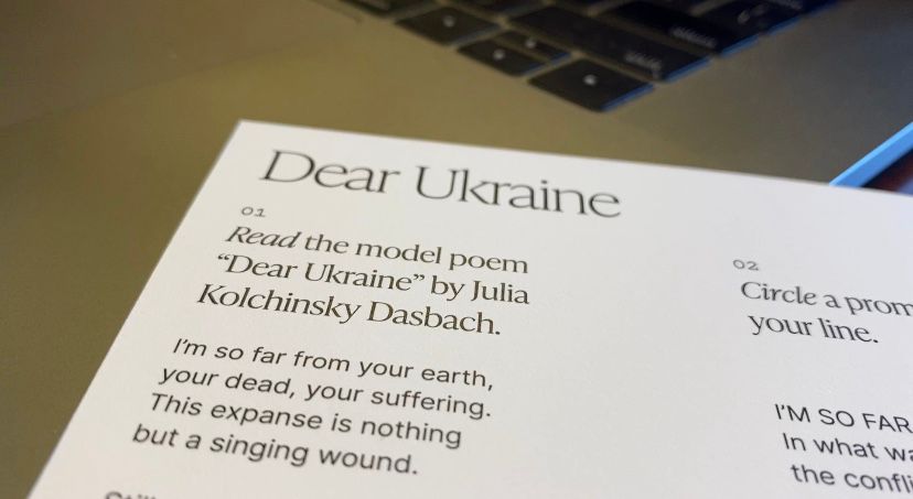 Poetry center creates community poems for Ukraine