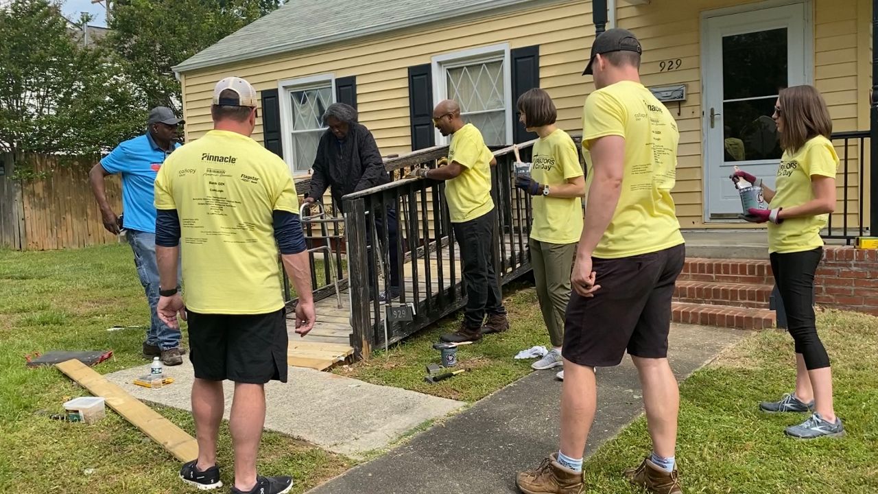 Volunteers repair home for elderly sisters