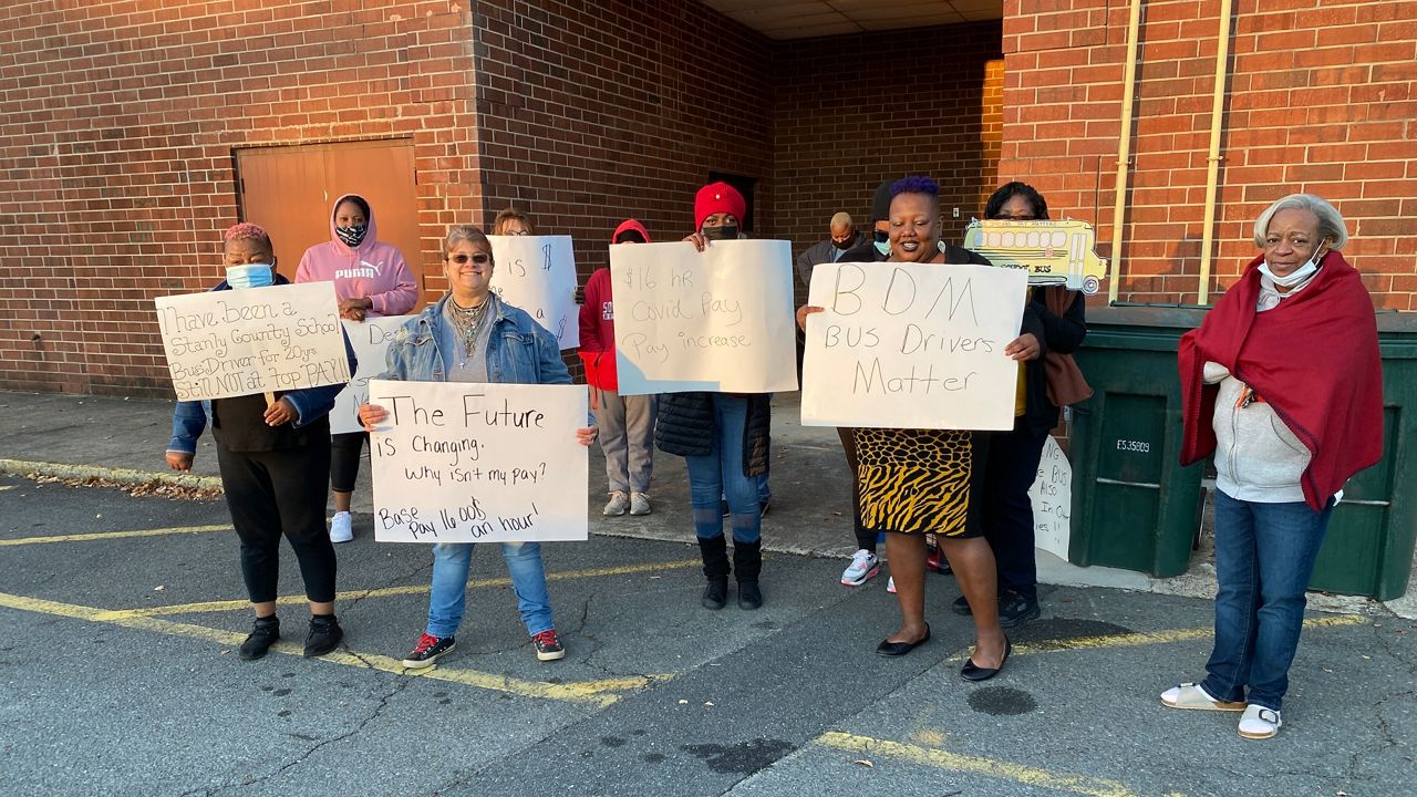 Some Stanly County school bus drivers protest
