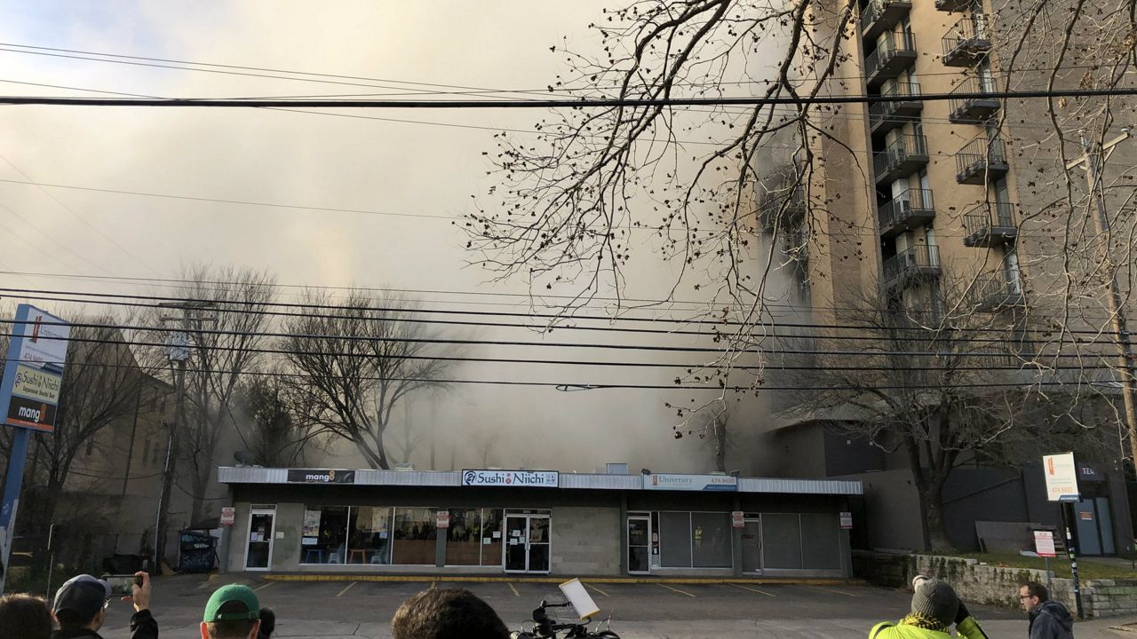 West Campus Garage Implosion Draws Crowd