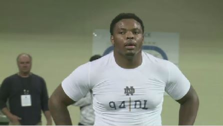 Jarron Jones at Notre Dame Pro Day