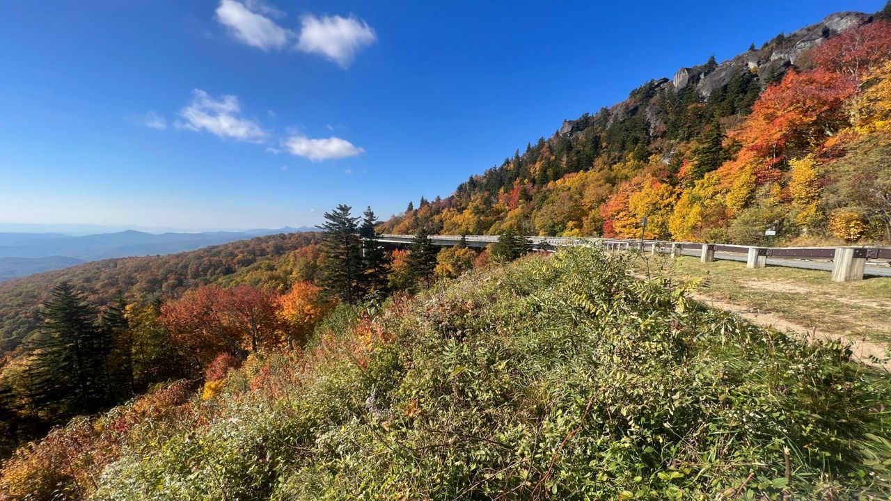 The leaves are peaking in the mountains