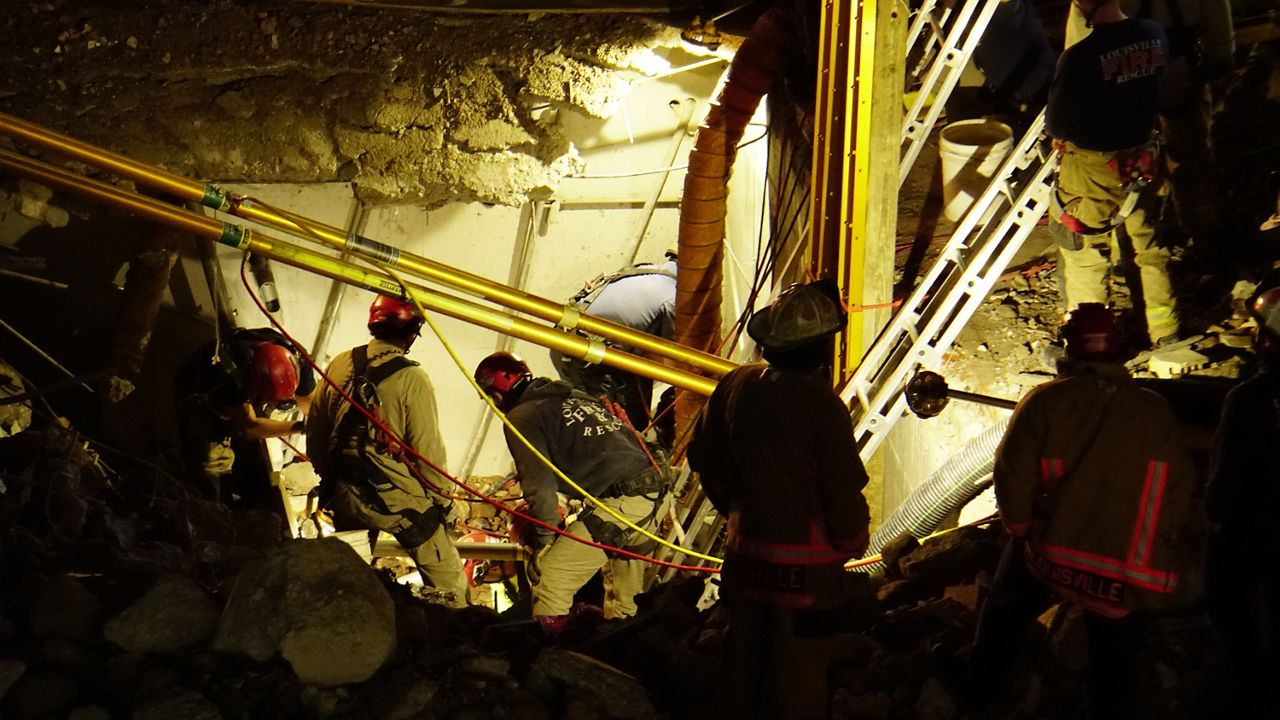 LFD rescues person following building collapse