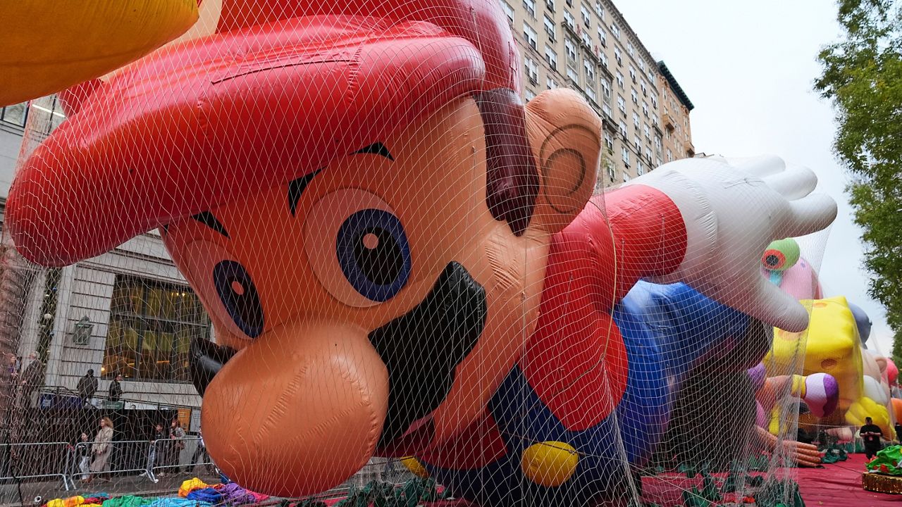Balloons inflated for Macy's Thanksgiving Day Parade