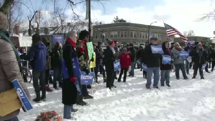 Bernie Sanders Supporters Stage March Ahead of Iowa Caucus