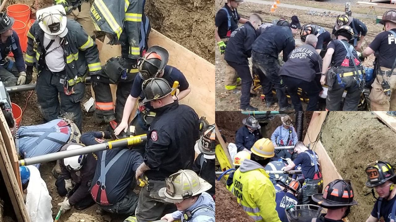 Two Construction Workers Trapped But Conscious After Trench Collapse