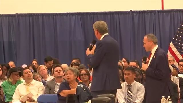Mayor on the defensive at Coney Island town hall