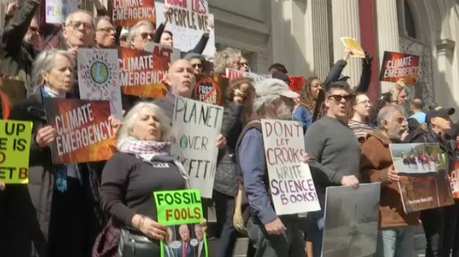 Activists Protest Climate Change Denial at MET Museum