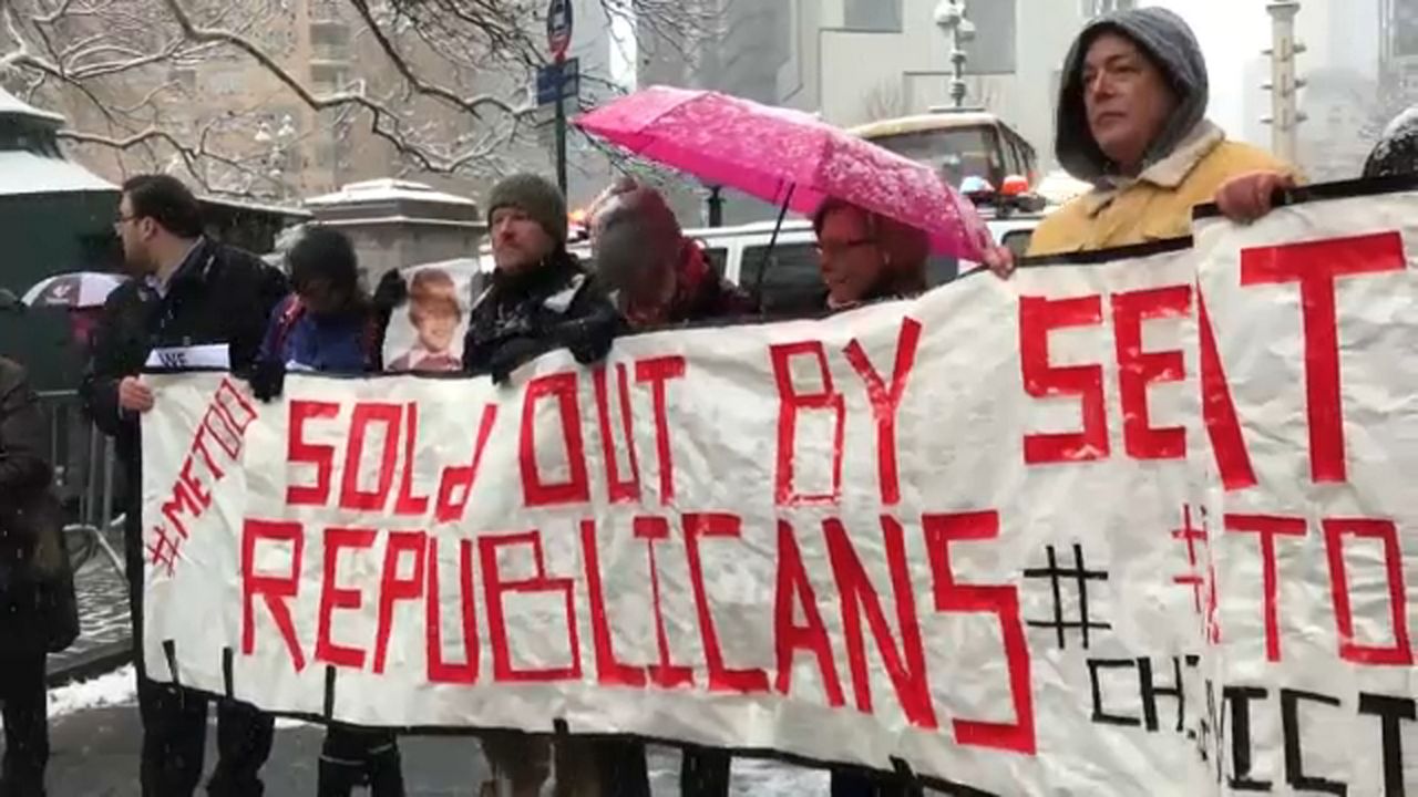 #MeToo rally sends message outside Trump International Hotel