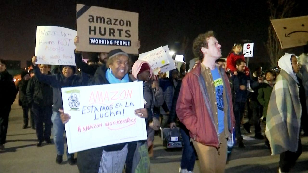 Amazon Workers Rally Outside Staten Island Center