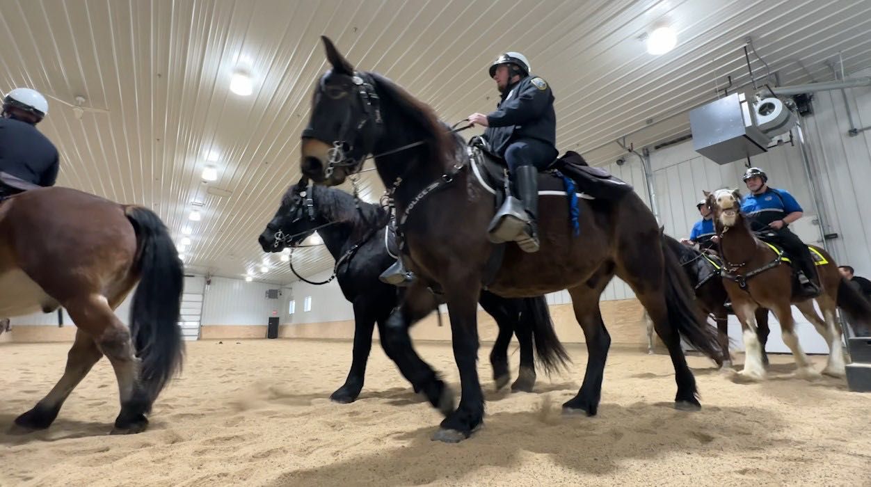 Mounted patrol units train together ahead of the RNC