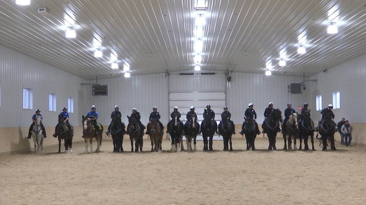 Mounted patrol units train together ahead of the RNC