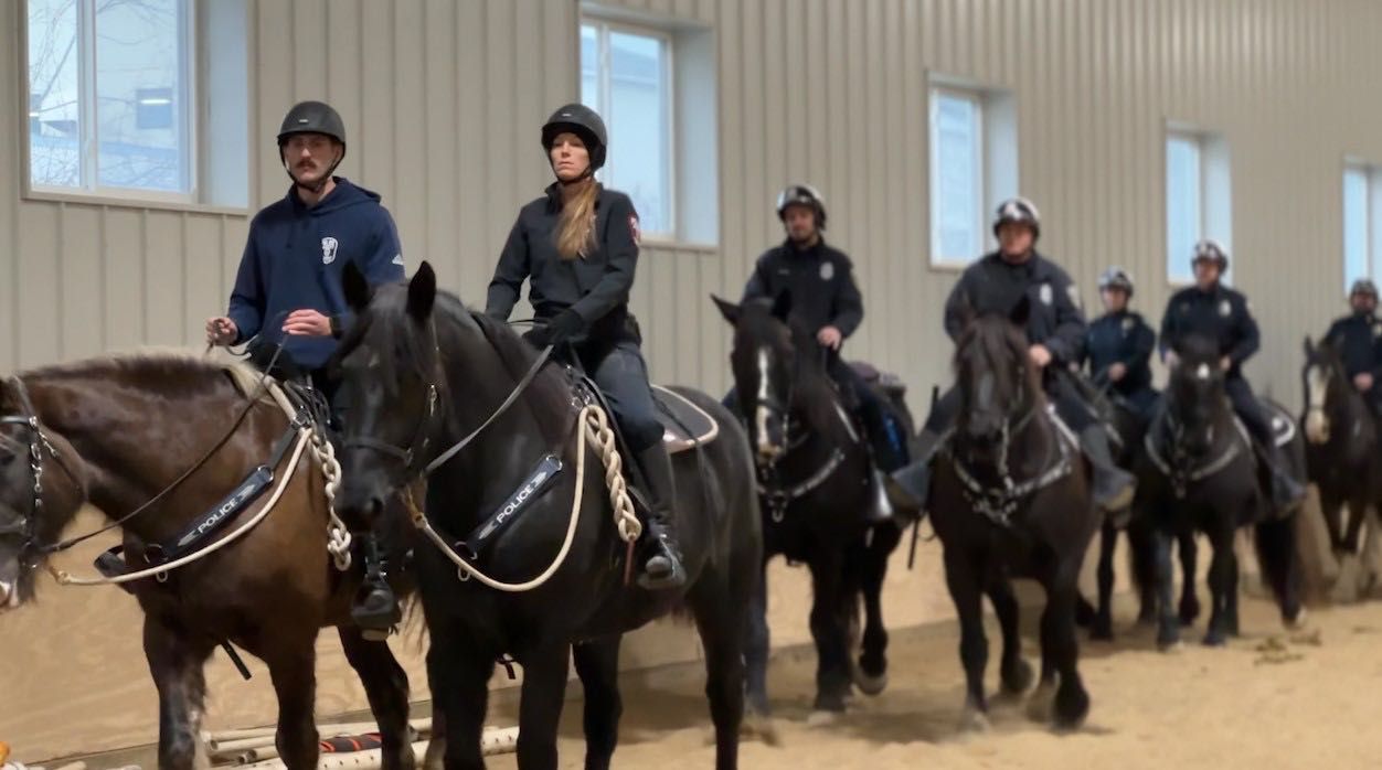 Mounted patrol units train together ahead of the RNC