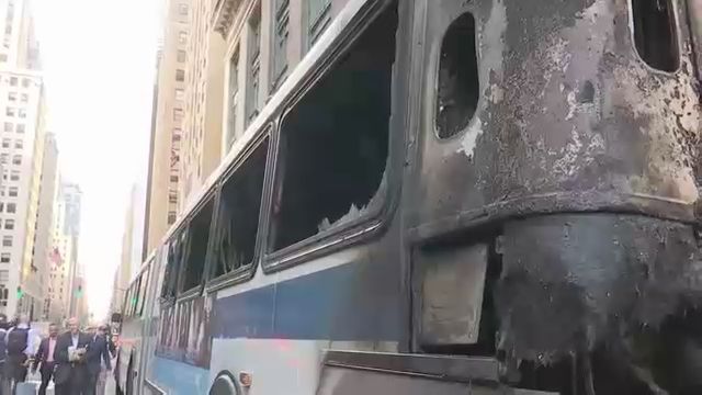No Injuries After MTA Bus Catches Fire in Midtown