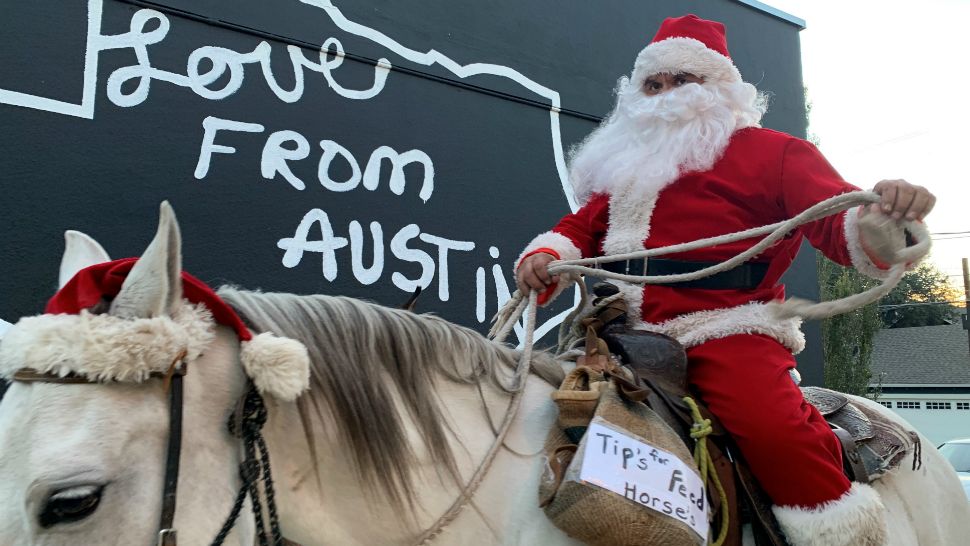 Mule-Riding Santa Claus Spreads Joy Throughout Austin