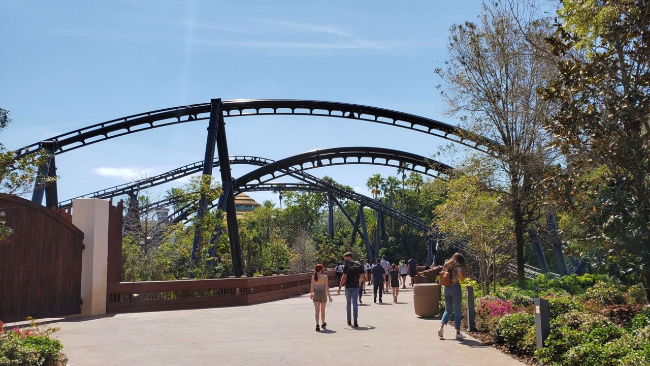 Universal Visitors Get New View of VelociCoaster from Bridge