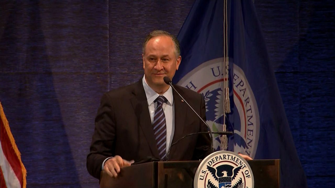Citizenship recipients surprised by second gentleman at naturalization ...
