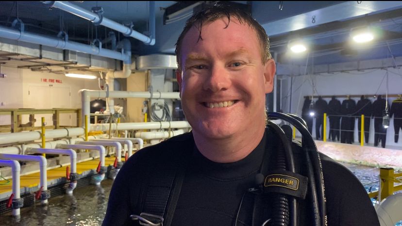U.S. Navy divers visit Fort Fisher Aquarium