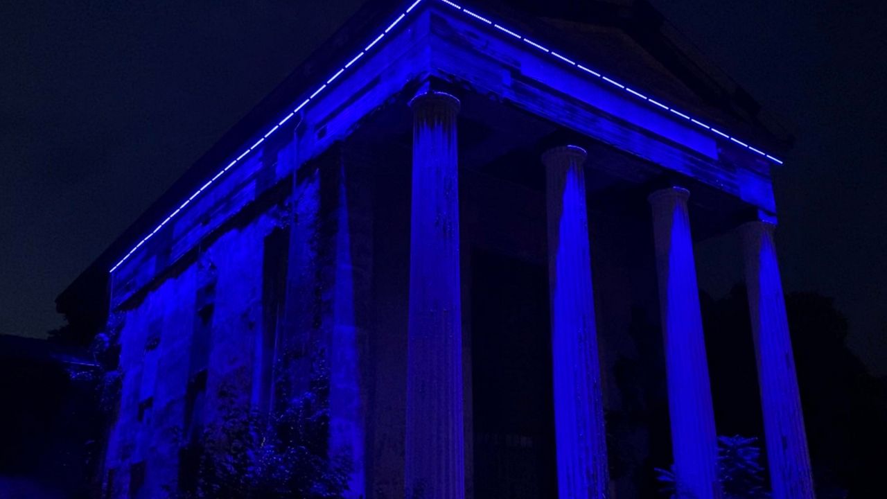 Newburgh historic church dons blue 'force field' this summer