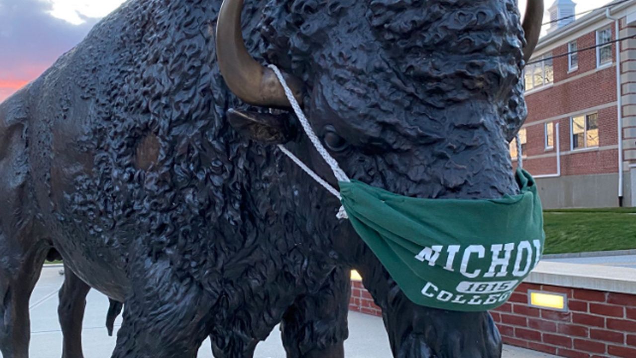 Nichols College Mascot Promoting Safe Practices