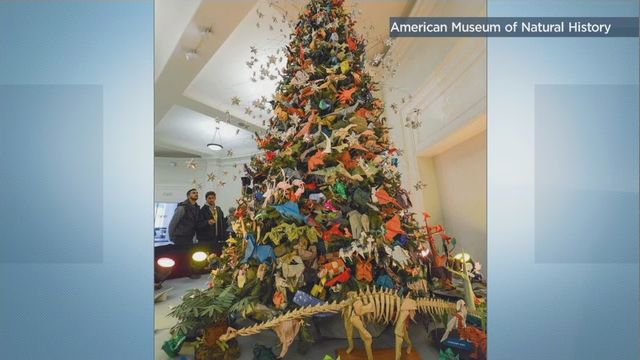 Origami Holiday Tree on Display at Museum of Natural History