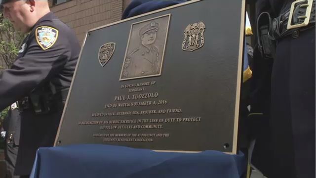 NYPD officer killed on duty honored at his old precinct