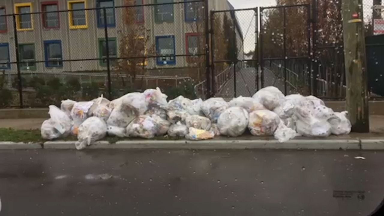 Garbage is piling up outside NYC's first green public school