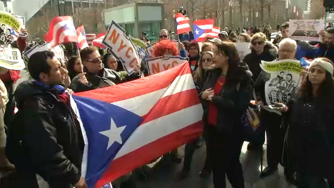 Protest in Lower Manhattan calls for more aid to Puerto Rico