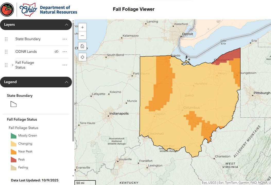 Drought conditions persist as fall colors pop in Ohio