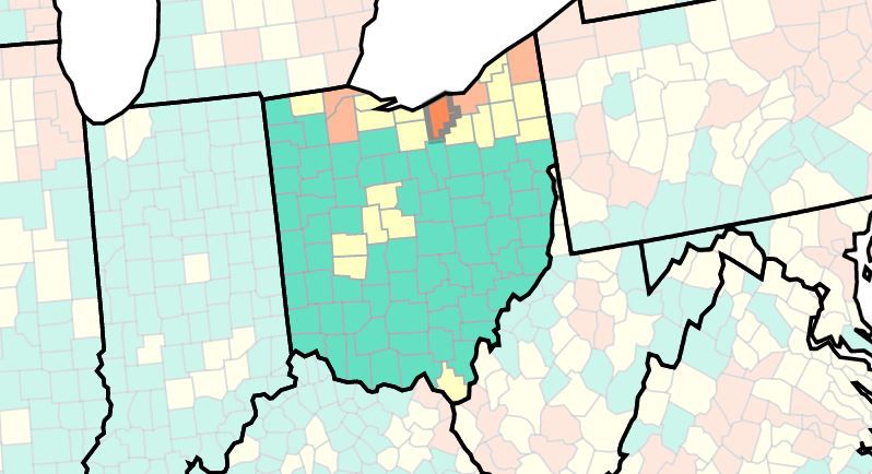 Northern Ohio counties have high COVID spread