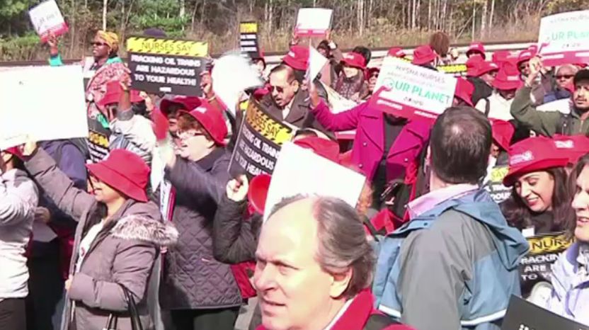 State Nurses Union Protests Fracking Oil Trains