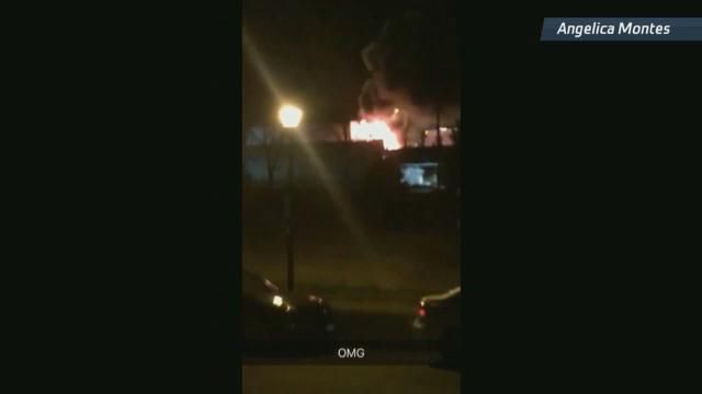 Flames Near Peace Bridge As Truck Catches Fire