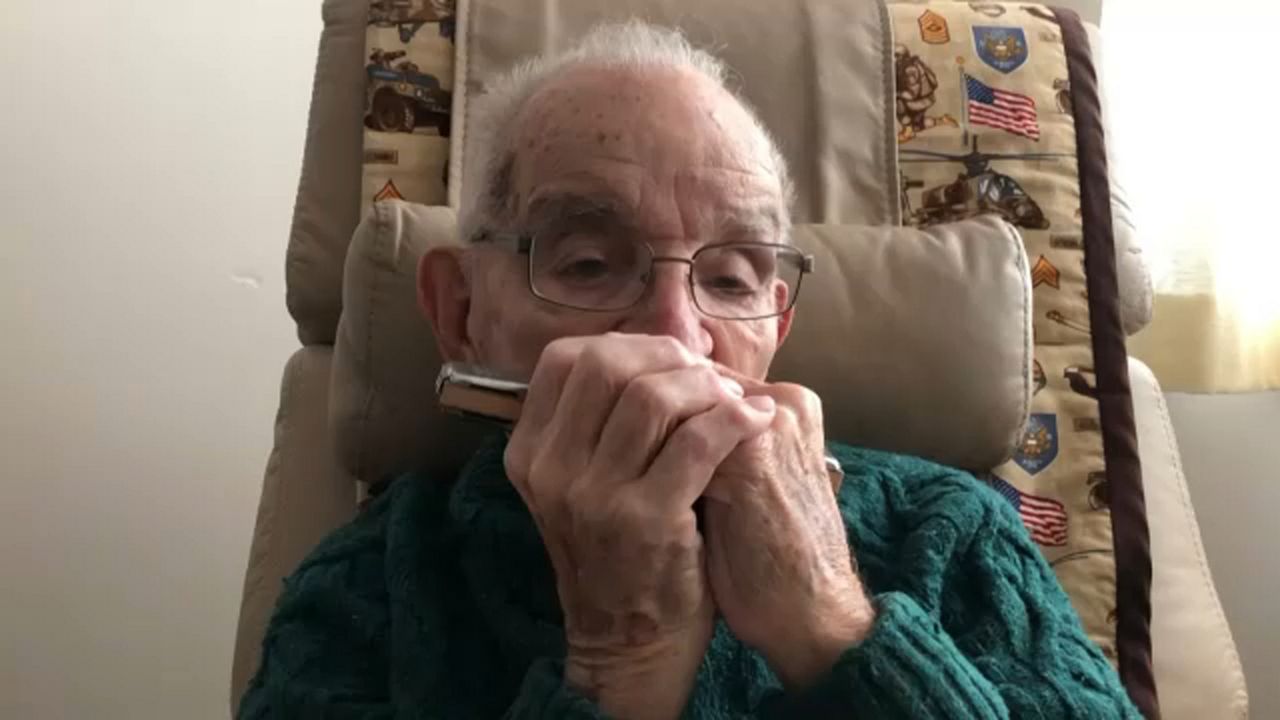 Harmonica Pete continues to play the Harmonica