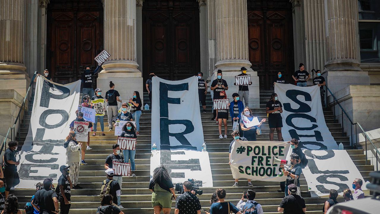 Student activists ask mayor not to hire more NYPD school safety agents