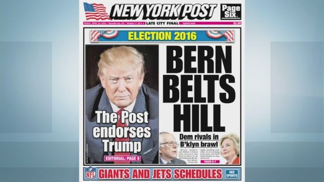 New York Post, in Trump Endorsement, Says Candidate Carrying 'Vital ...