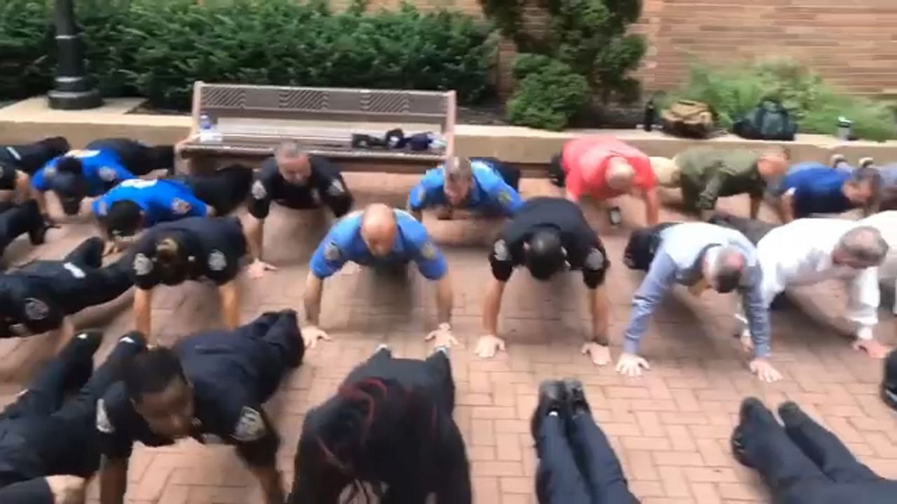 NYPD participates in 22 push-up challenge