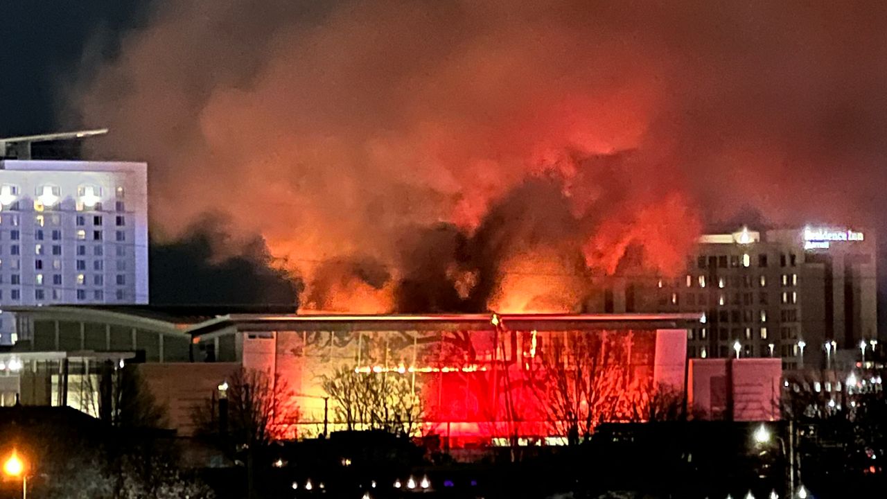 Firefighters battle fire at Raleigh Convention Center