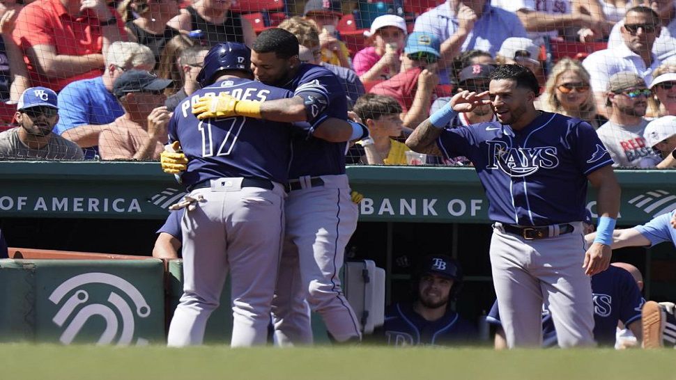 Paredes hits 2 homers over Green Monster, Rays beat Sox 12-4