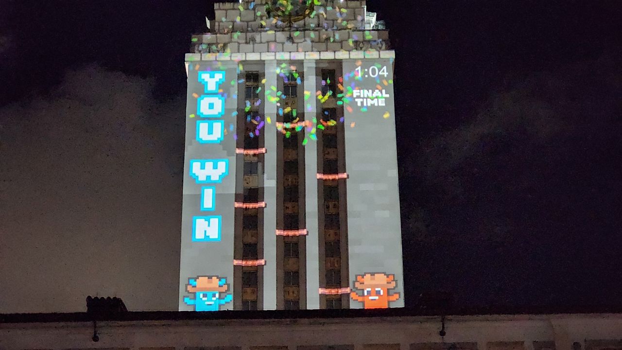 UT Austin turns historic tower into gaming screen