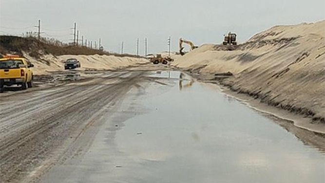 N.C. 12 Highway Reopens After Sand, Water Cleared