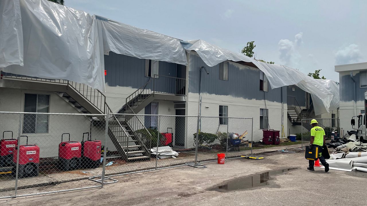 Weather damages Orlando apartment building