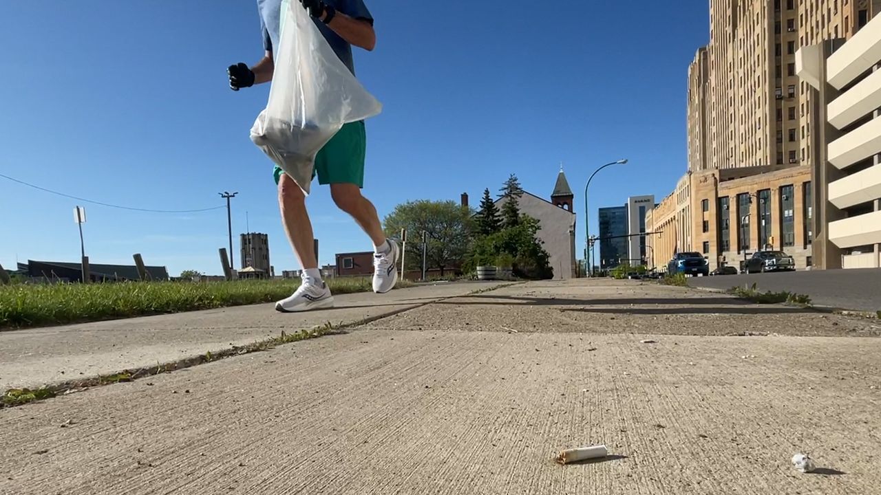 Preparing for Buffalo Marathon by keeping race route clean