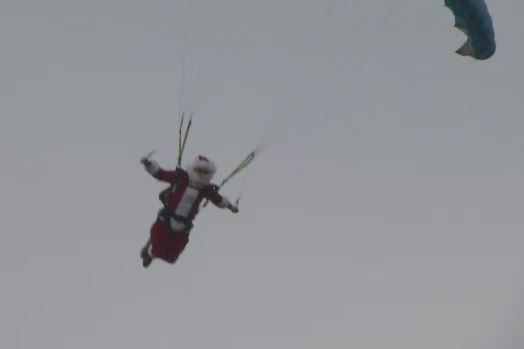 Holiday Season in Full Swing As Santa Parachutes Into Hudson Valley