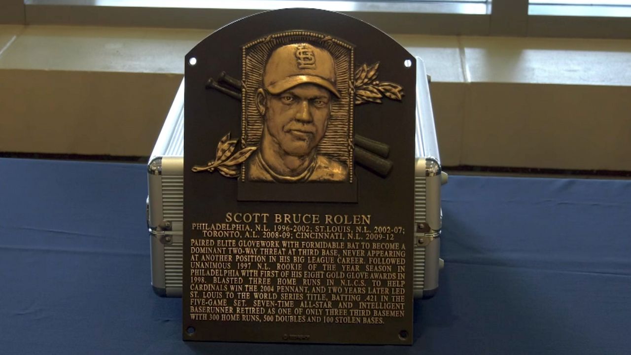 Scott Rolen's Baseball Hall of Fame plaque visiting Busch