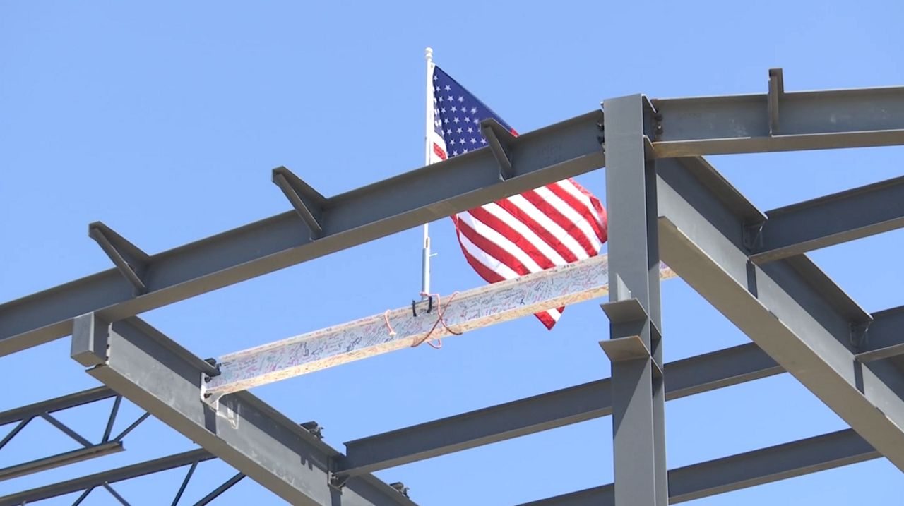 Steel superstructure of new cancer center complete
