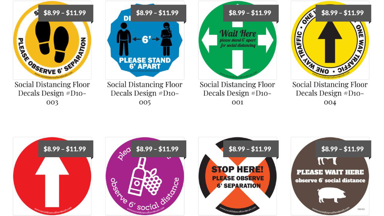 Randolph County Business Creates Social Distance Decals