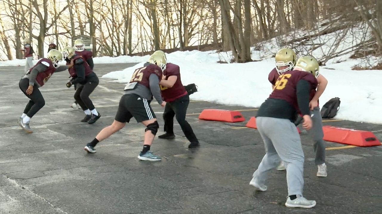 Doherty Football Practices Wherever They Can