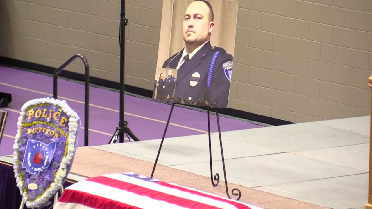 Law enforcement across Ohio attend officer's funeral