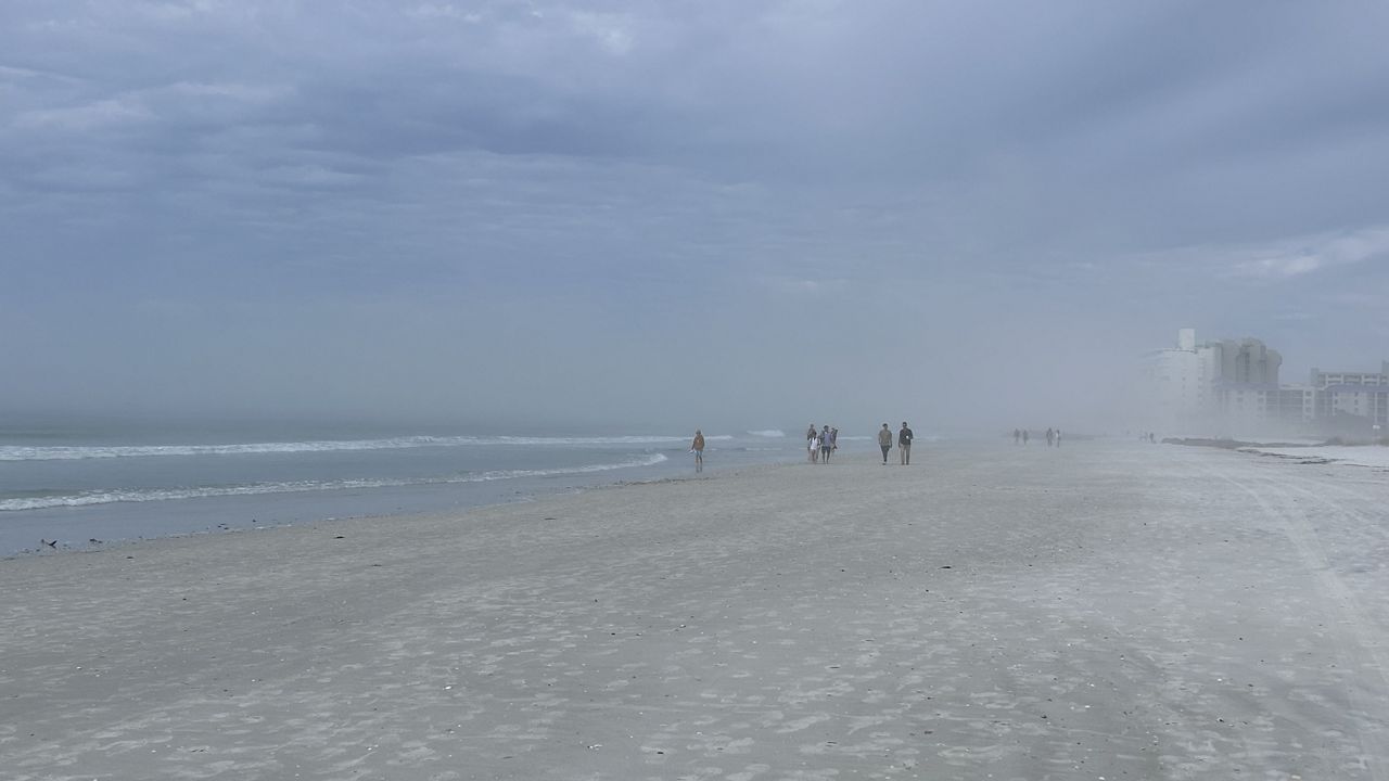 Sea fog hugging the Tampa Bay coast on Tuesday