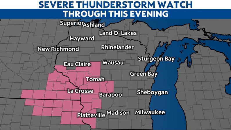 Severe storms expected to impact Wisconsin through tonight